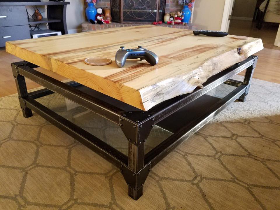 Live Edge Floating Top Coffee Table – M. R. Nuss Design Co.